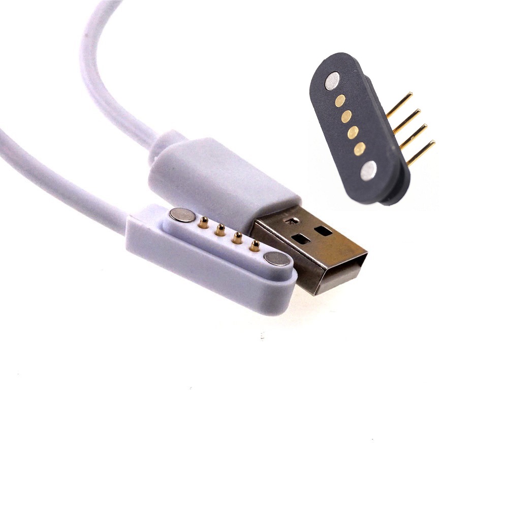 RTLECS Magnetic USB Charging Cable Male Female Spring-Loaded Pin ...