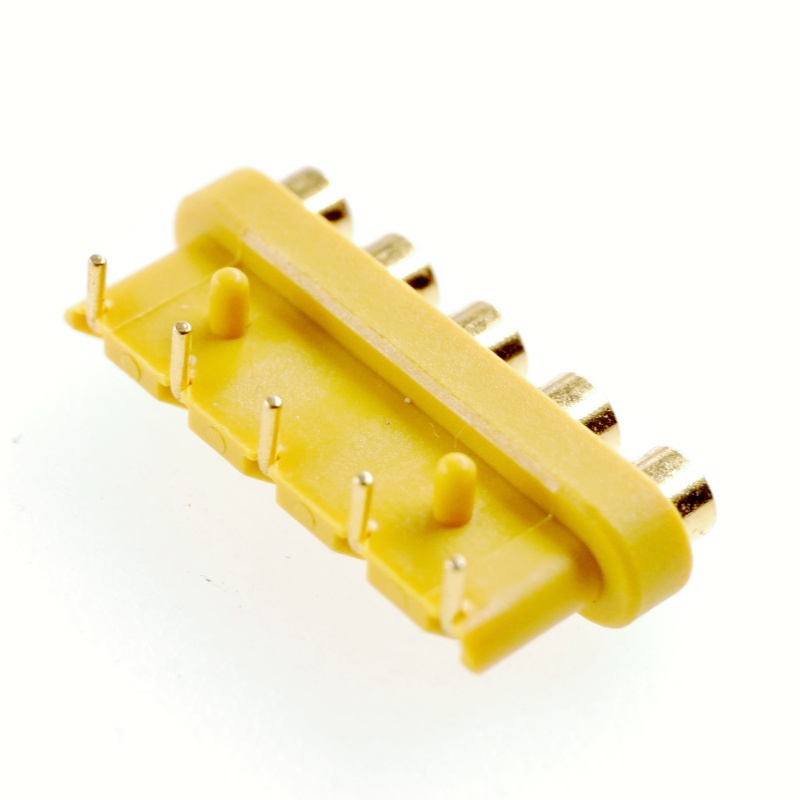 40mm Pitch Angled Female Pogo Pin Connector 1 And 2 Row Female
